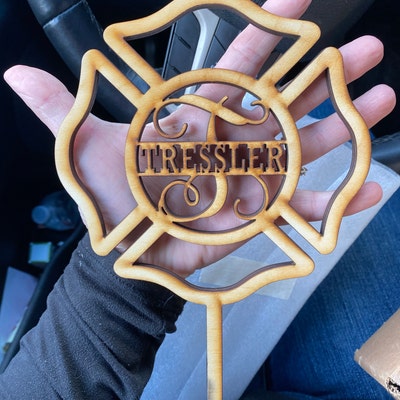 Maltese Cross Wedding Cake Topper Wooden Monogram - Etsy