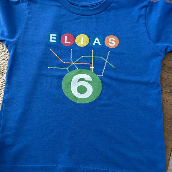 Custom Subway Train Birthday Shirt for Kids - Personalized With Name ...
