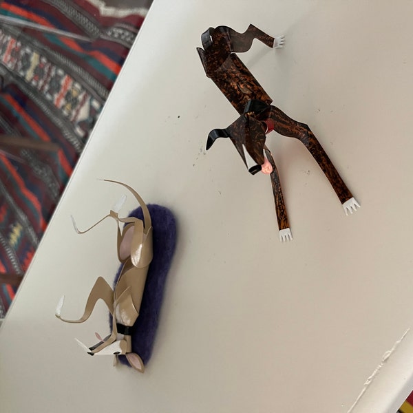 Roaching Greyhound Custom Dog Sculpture, Miniature Roaching Greyhound ...