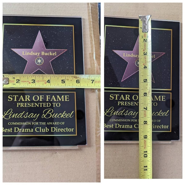 Personalized Walk of Fame Star Plaque: Custom Acrylic Award Plaque ...