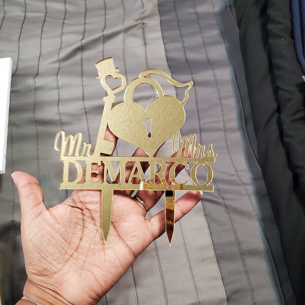 Key and Lock Cake Topper, Heart Lock and Key Cake Topper, Funny Cake ...