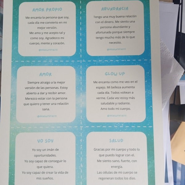 Tarjetas Con Afirmaciones Positivas Para Niños En Español, Tarjetas De ...
