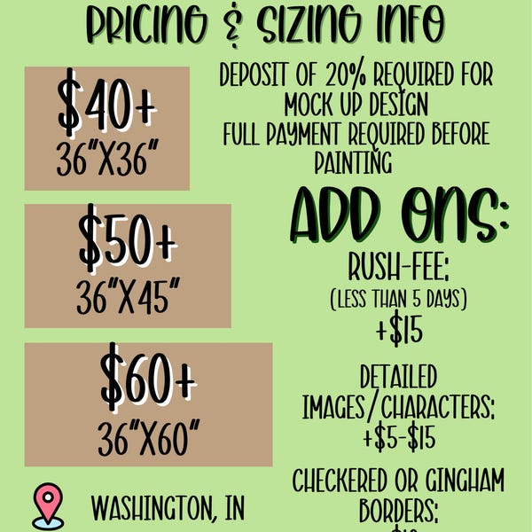 Banner Pricing Template + Ways to Pay Sign | Editable Canva Template ...