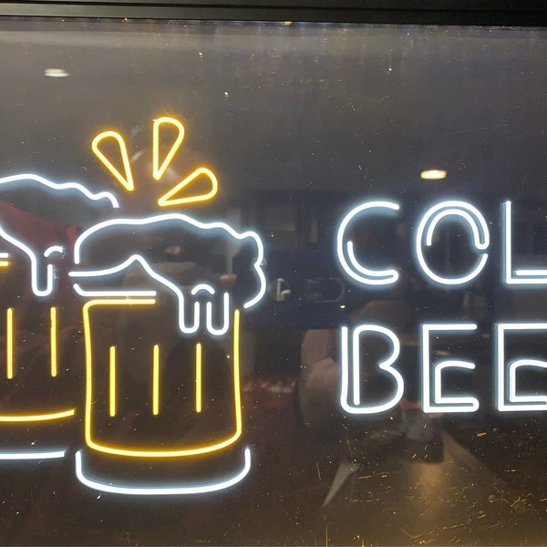 Now Serving Mega Pints LED Neon Sign Illuminated Bar Signs Home Bar ...