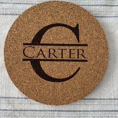 Personalized Trivet Monogrammed Cork Trivet Engraved Trivet - Etsy