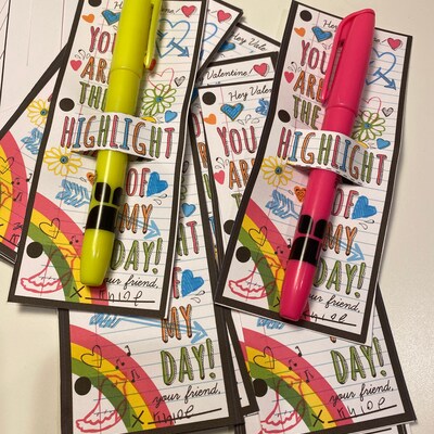 Highlighter Valentine Printable for Fat or Skinny Highlighters Cute ...