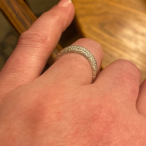 Fan and Feather Stacking Ringsolid Sterling Silver Engraved - Etsy