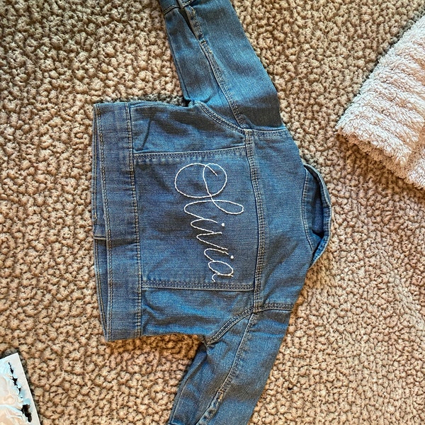 Denim Toddler & Baby Jacket With Custom Embroidered Name - Etsy