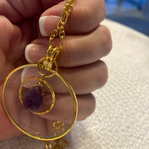 Magnifying Necklace, Healing Gem Stone, Monocle Necklace, Loupe ...