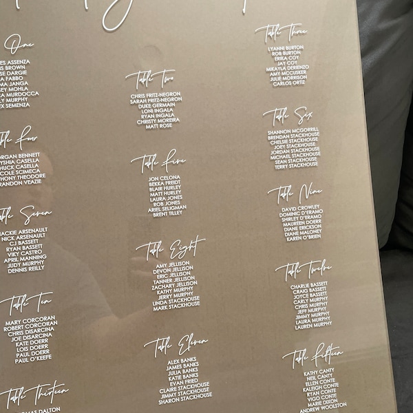 Wedding Seating Chart Sign, Acrylic Escort Boards, Seating Board ...