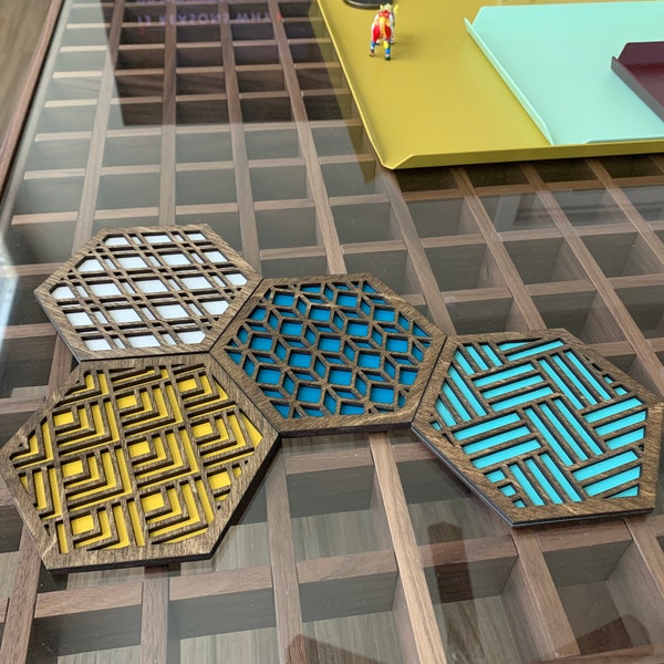 Unique Modern Coaster, Design Your Own Set, Colorful Coasters, Single ...