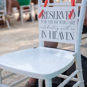 Memorial Sign Wedding Banner Chair Reserved for Those Who Are ...