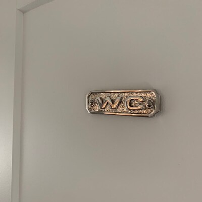 WC Door Sign Available in Three Finishes Silver Nickel, Antique Bronze ...