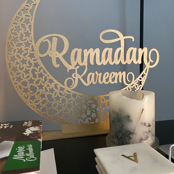 Freestanding Ramadan Mubarak Moon Sign Ramadan Kareem Sign Blessed ...
