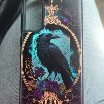 Koson Crow Hooded Cloak Outerwear Overcoat Raven Woodblock Print Fleece ...