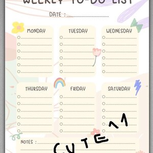 Pixel Art Planner, Weekly Planner, Digital Planner, Printable Planner ...