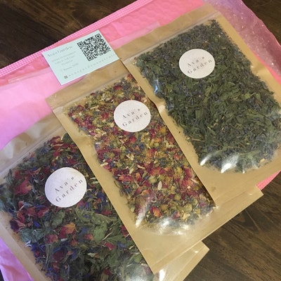 Herbal Tea Gift Set. Peppermint and Cornflower Blend. Peppermint and ...