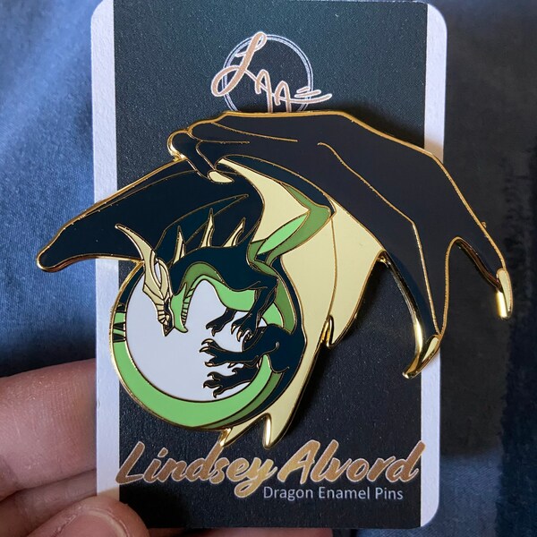 Green Dragon Enamel Pin (gold) - Etsy