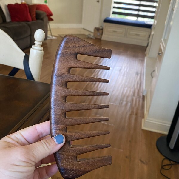 Witches Comb :) - Wide Tooth Curly Hair Walnut Comb - Handmade Comb ...