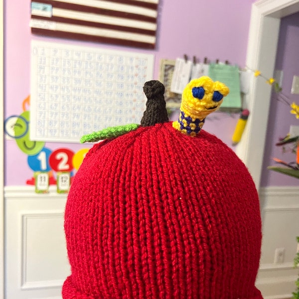 Red Apple Hat - Baby, Toddler and Child Size Beanie - Hand Knit Hat - Etsy