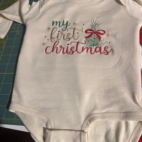 My First Christmas Embroidery Design, Machine Embroidery Design, 5 ...