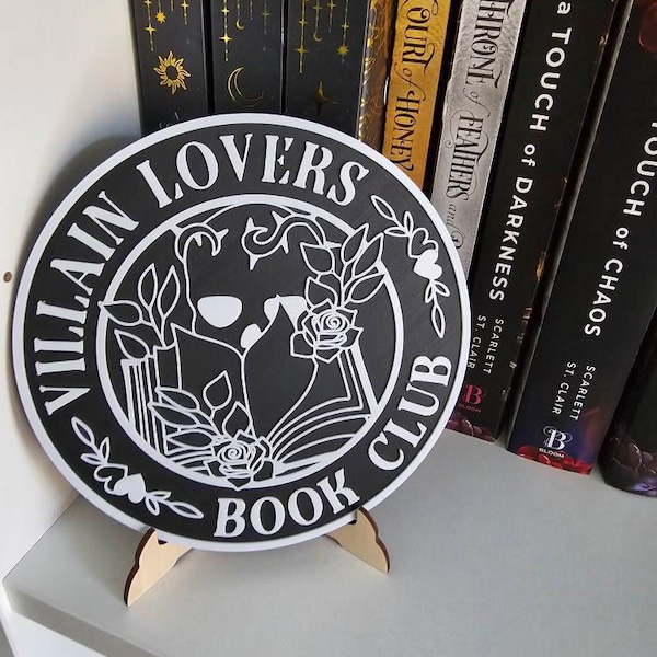 Book Club Library Signs Various Trope Designs for Bookshelf Decor or ...