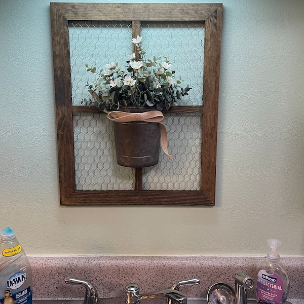 Chicken Wire Frame/galvanized Wall Planter/wall Decor/farmhouse/home ...