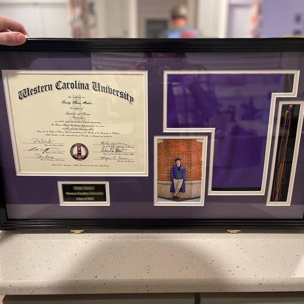 Custom Graduation Diploma Frame Tassel Photo Cap Engraving Display Case ...