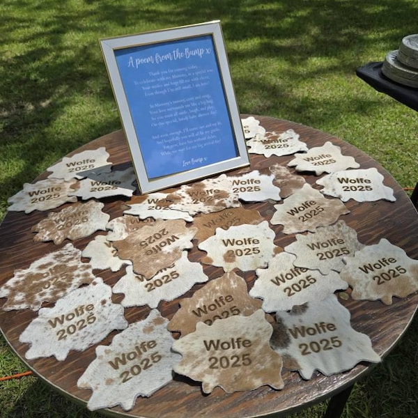 Cowhide Wedding Favors for Guests Real Cowhide Coasters Brown and White ...