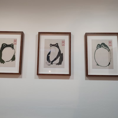 Japanese Matsumoto Hoji Frog Set of 3, Vintage Frog Woodblock Poster ...