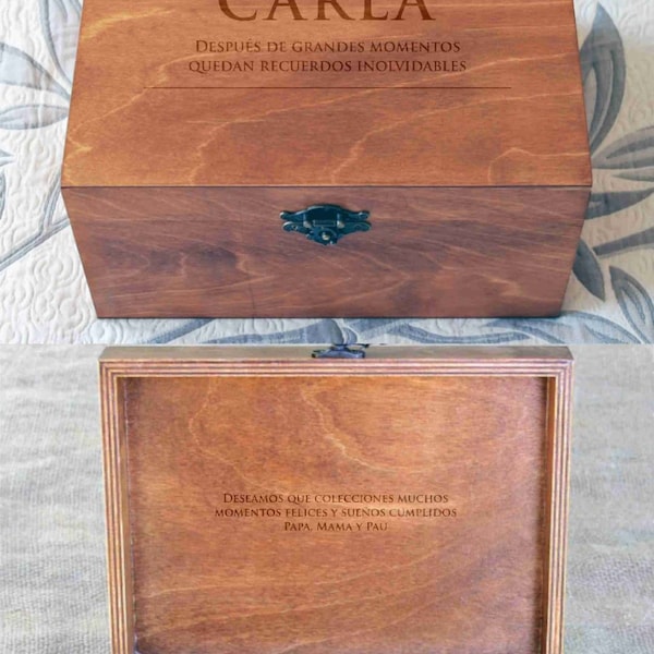 Personalized Wooden Box With Engraved Name, Custom Keepsake Box ...