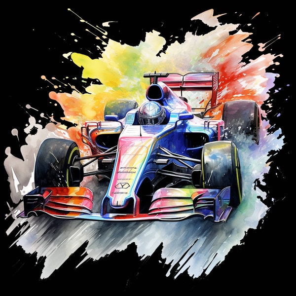 20 Formula 1 Race Cars Watercolor Clipart PNG Images, F1 Grand Prix ...