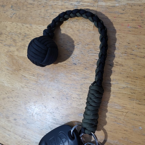 The Rattler - Custom Monkeys Fist Paracord Keychain With 1 Inch Steel ...