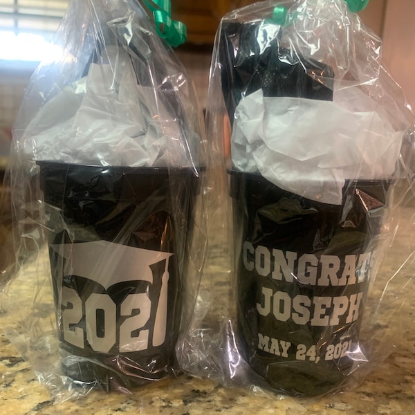 Graduation Cap Printed Party Cups, Tassel Cup Party Favors, Class of ...