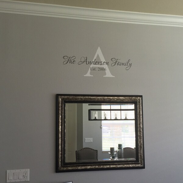 Wall Decals Quote - Personalized Family Name Wall Decal Name Monogram ...
