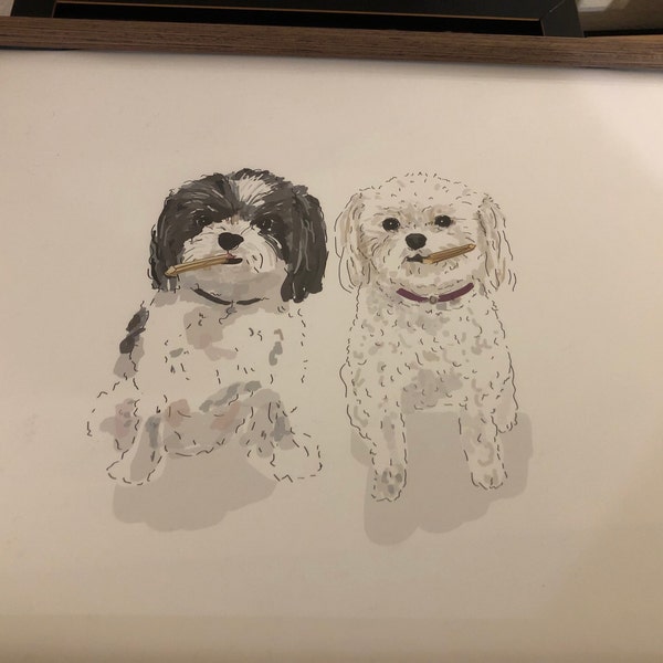 Sheepadoodle Illustration / Doodle Dog Drawing / Pet Lovers Gift / Life ...