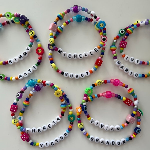 Handmade Colorful Seed Bead Bracelet: 90s Trendy Personalized Jewelry ...