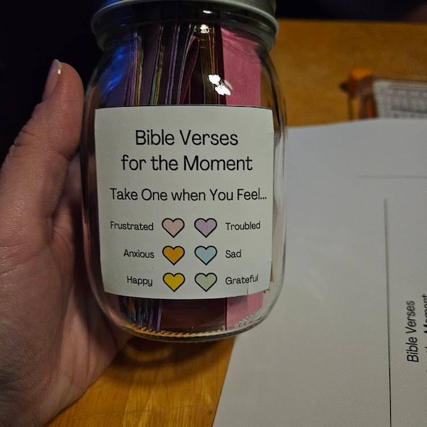 DIY Jar of Bible Verses for Emotions - Instant Download - Printable ...