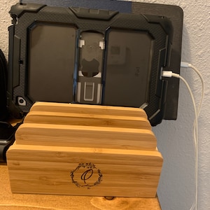 Bamboo Multi Charging Docking Station Wooden Docking Station ...