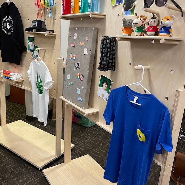 Modern Wooden Pegboard Wall Display for Home Organization and Retail ...