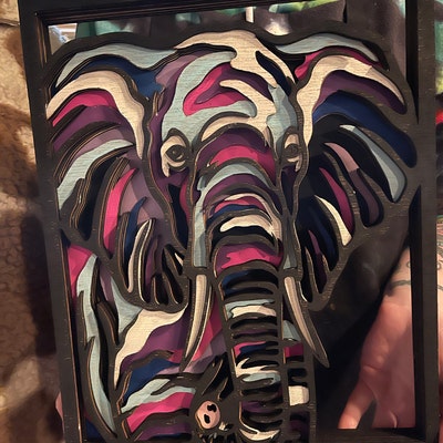 Elephant 3D Layered SVG for Cardstock/ Colorful Elephant Multilayer ...