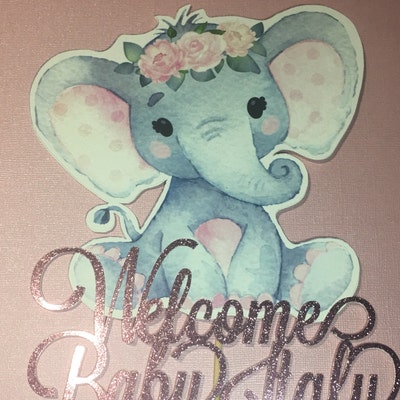 Peanut Elephant Centrepiece With Floral Crown for Baby Girl Shower in ...