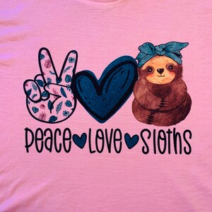 Sloth PNG Peace Love Sloths Cute Baby Sloth With Bandana PNG File for ...