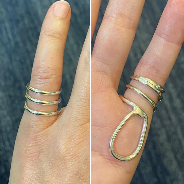 Mallet Splint Ring • Mallet Finger Ring • Silver Mallet Finger Splint ...