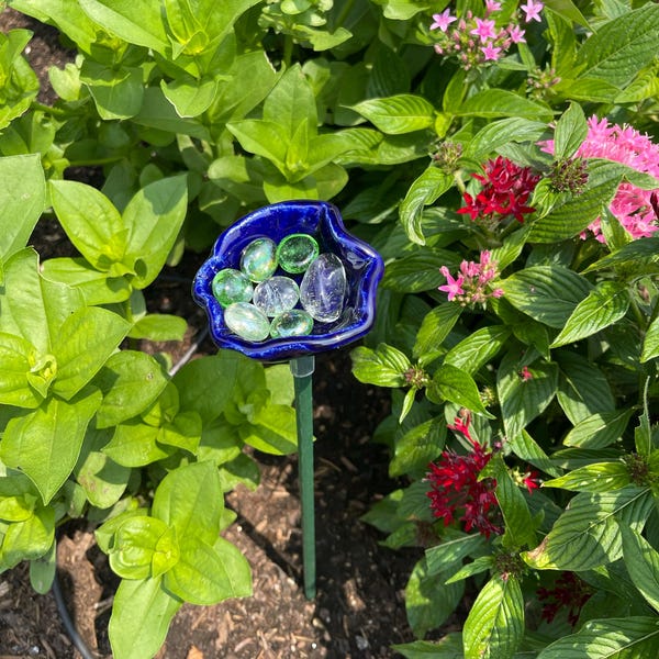 Handcrafted Ceramic Pollinator Watering Station: Bee & Butterfly Garden ...