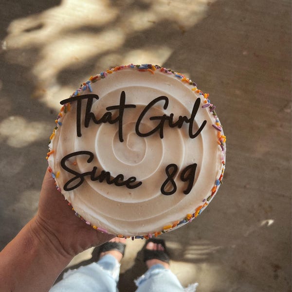 That Girl Since Year Cake Topper | Acrylic Mini Cake Charm - Etsy