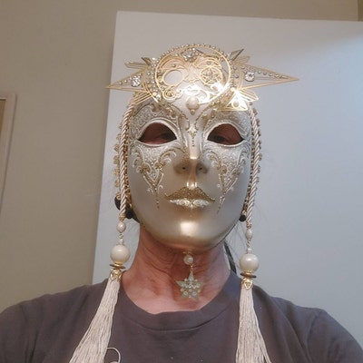 Masquerade Mask Hand Painted Full Face Venetian Mask Volto Mask With ...