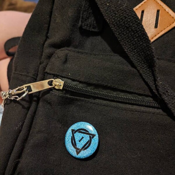 Therian Sparkly Pin Badge, Holographic Badge, Furry Accessory ...