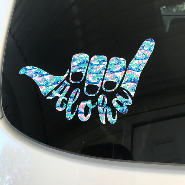 Aloha Decal, Shaka Sticker, Aloha Vibes, Hang Loose, Laptop Decal ...