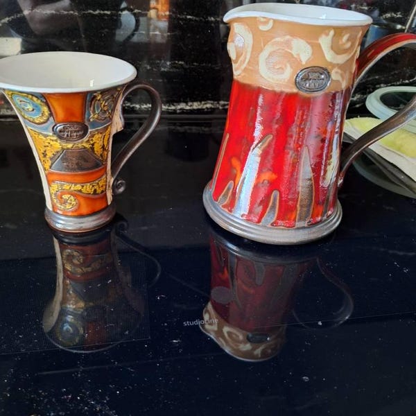 Handmade Stoneware Mug - Marionette Puppet Coffee Cup - Sad Face ...